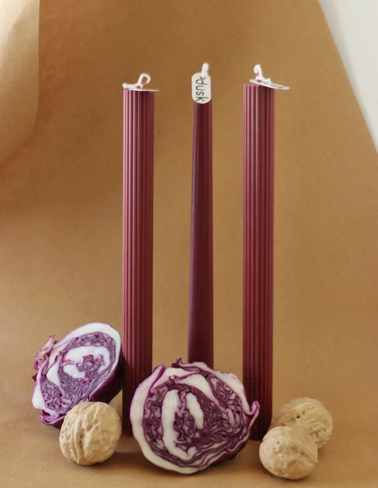 fall pillar candles - burgundy – Folia Creatives